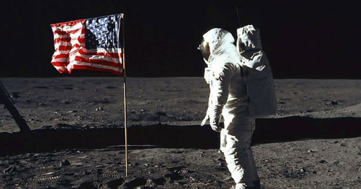 Here's the Image of Neil Armstrong with the American Flag that ...