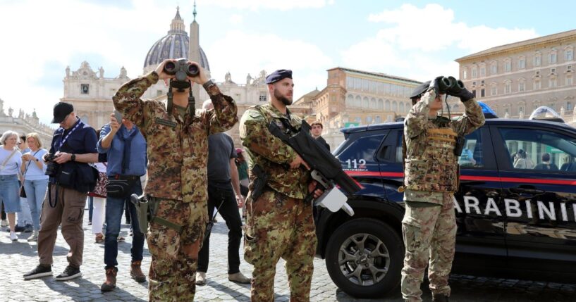 Strange Weapons Spotted at Pope's Funeral - What Were Soldiers Doing ...